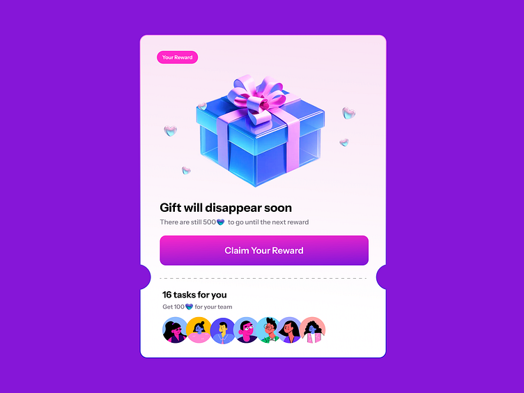🎁 Reward Claim Card UI — Gamified Task & Loyalty Experience by Trisha ...