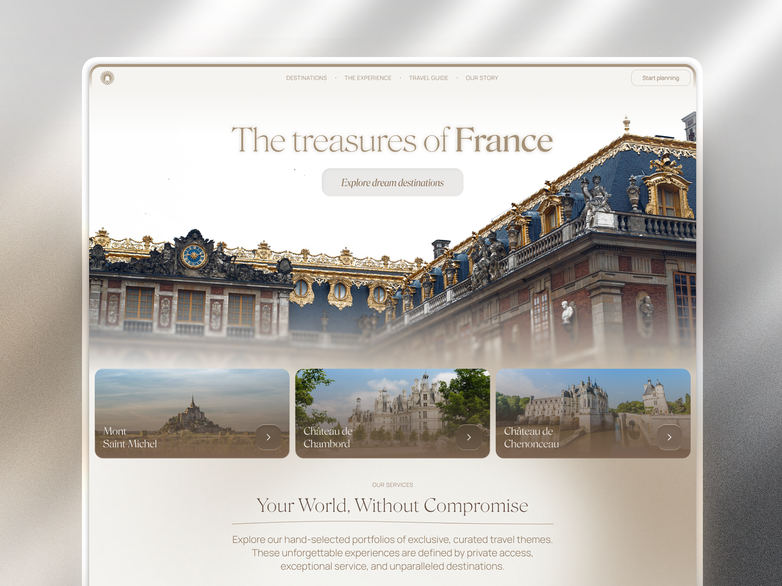 Luxury travel agency - UI exploration by Yohan Ducloux on Dribbble