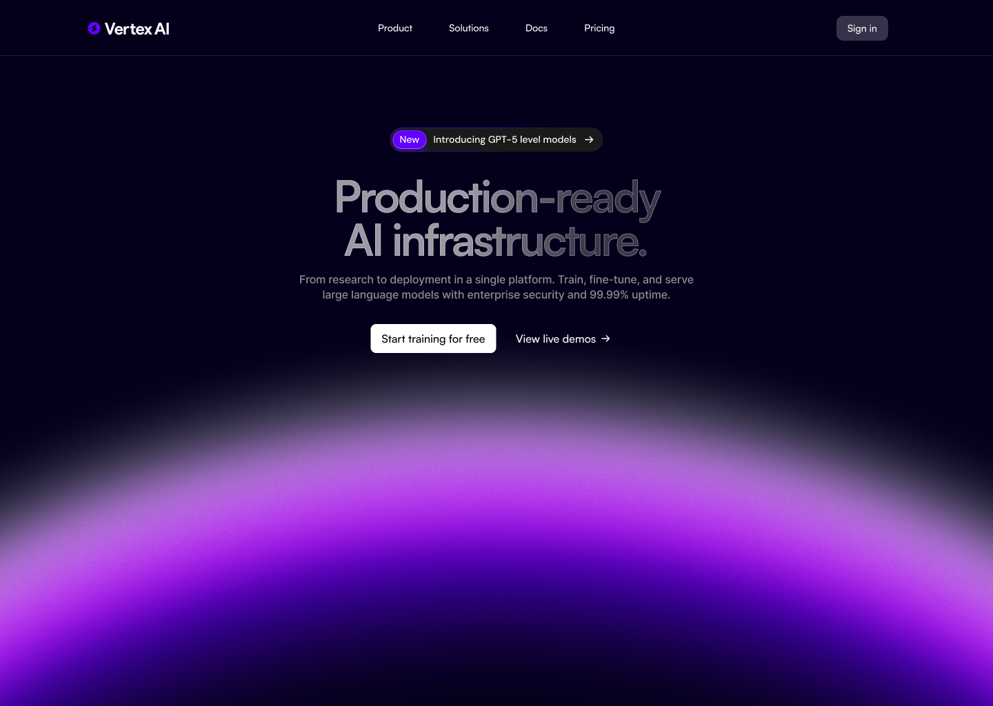 AI Platform Hero Section – Dark Mode SaaS Landing Page by Namrata kadam ...