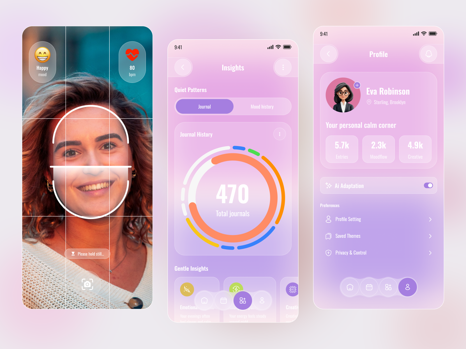 Mindfulness & Mood Journal App UI by Shova Ghosh on Dribbble