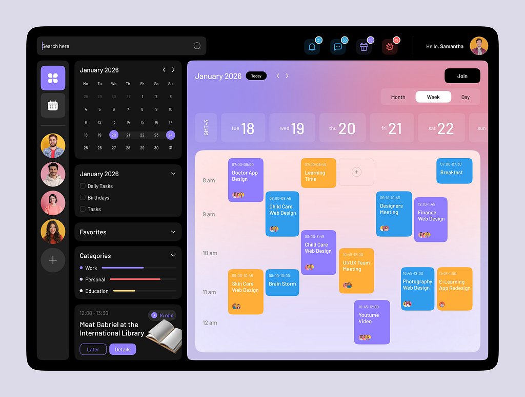 Smart Calendar Dashboard Ui Design By Uix Rouf On Dribbble