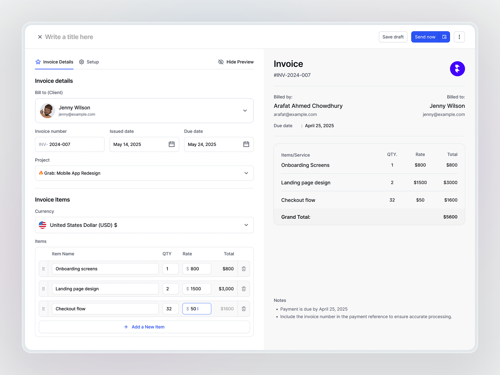 QuickSuite: Invoice Details Page by Filllo - SaaS Design Agency on Dribbble