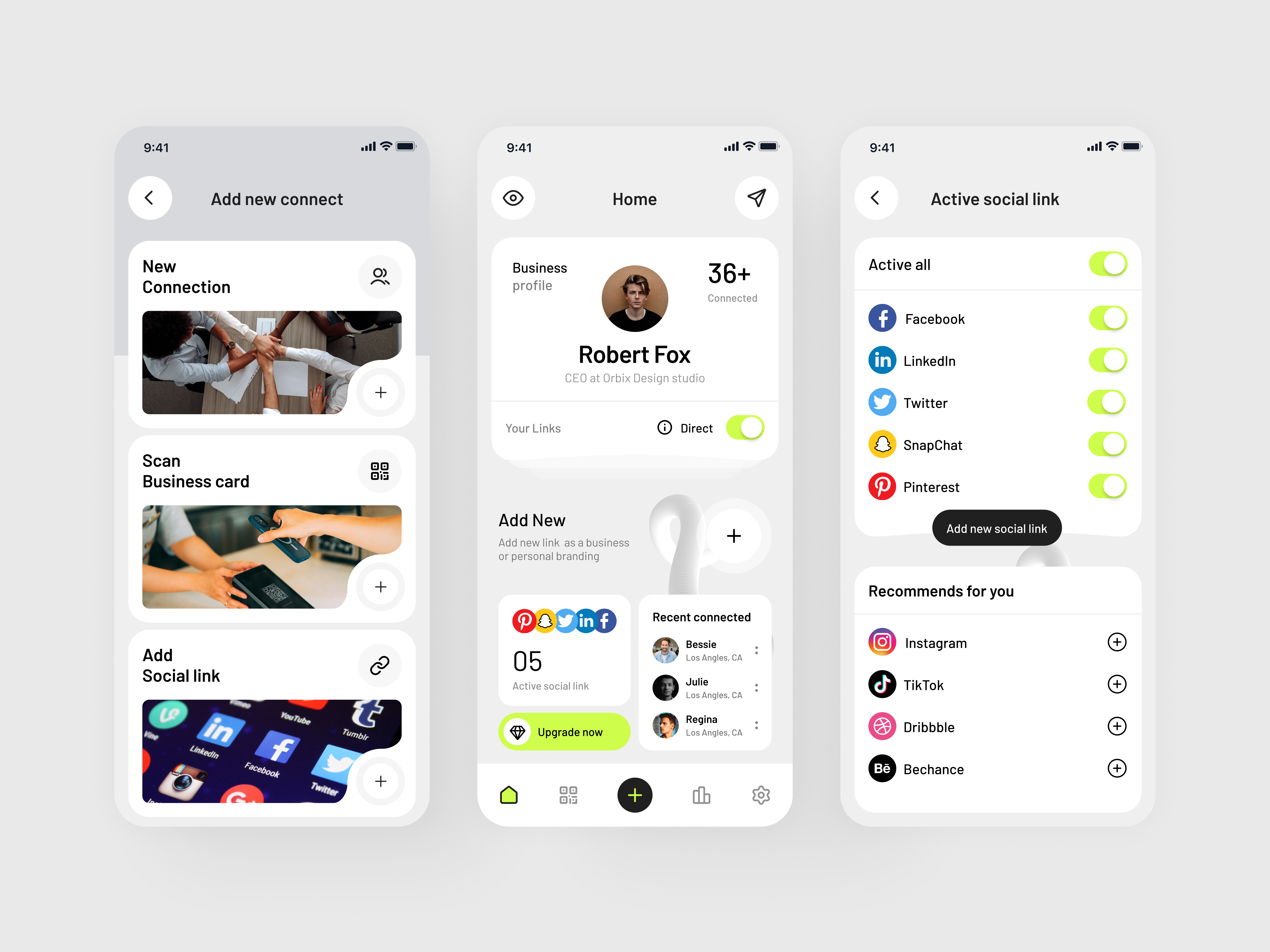Social Networking Mobile App Design | Business Connections by Orbix ...