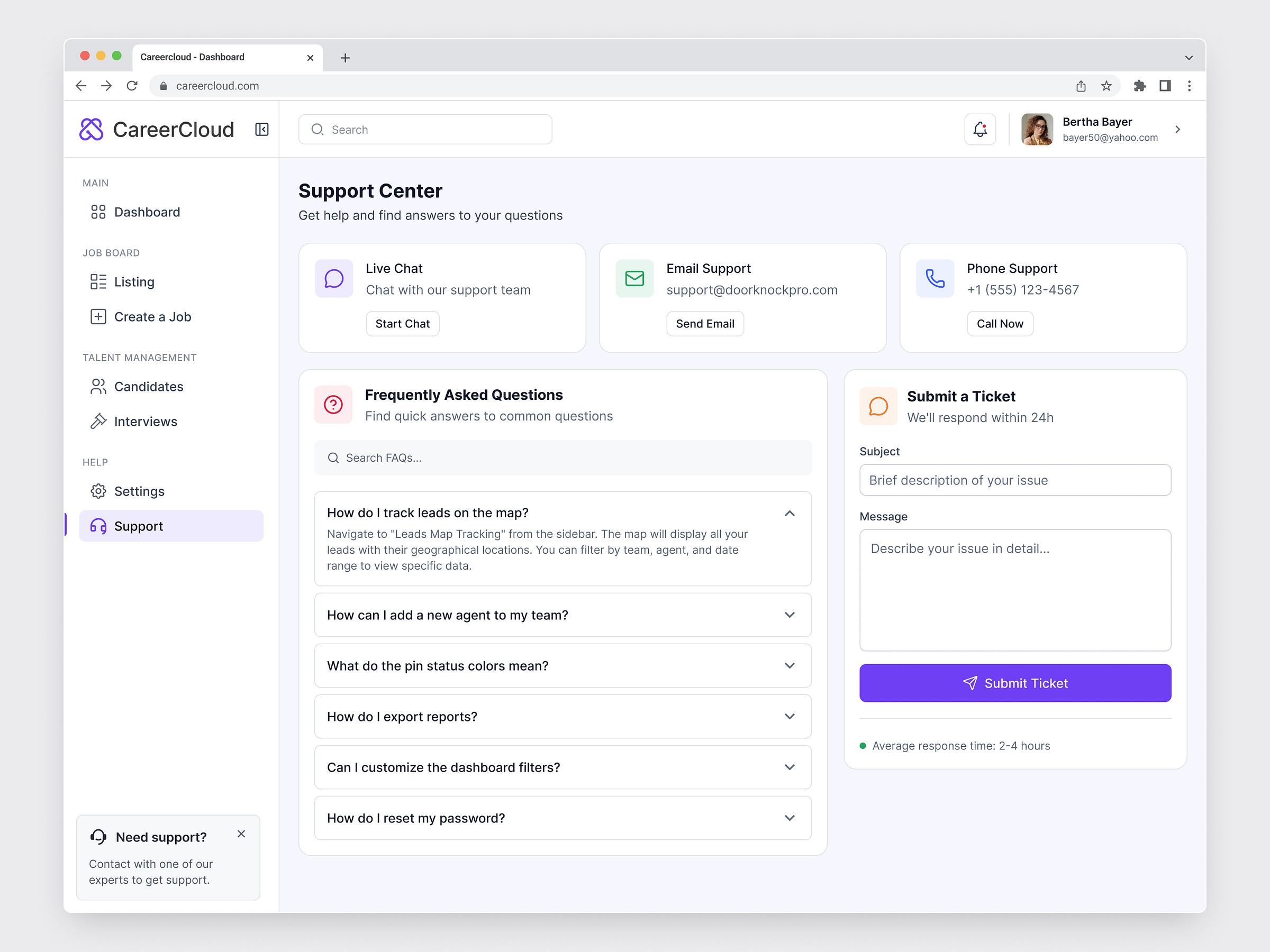 Support Center Page by IKBAL HOSSAIN on Dribbble