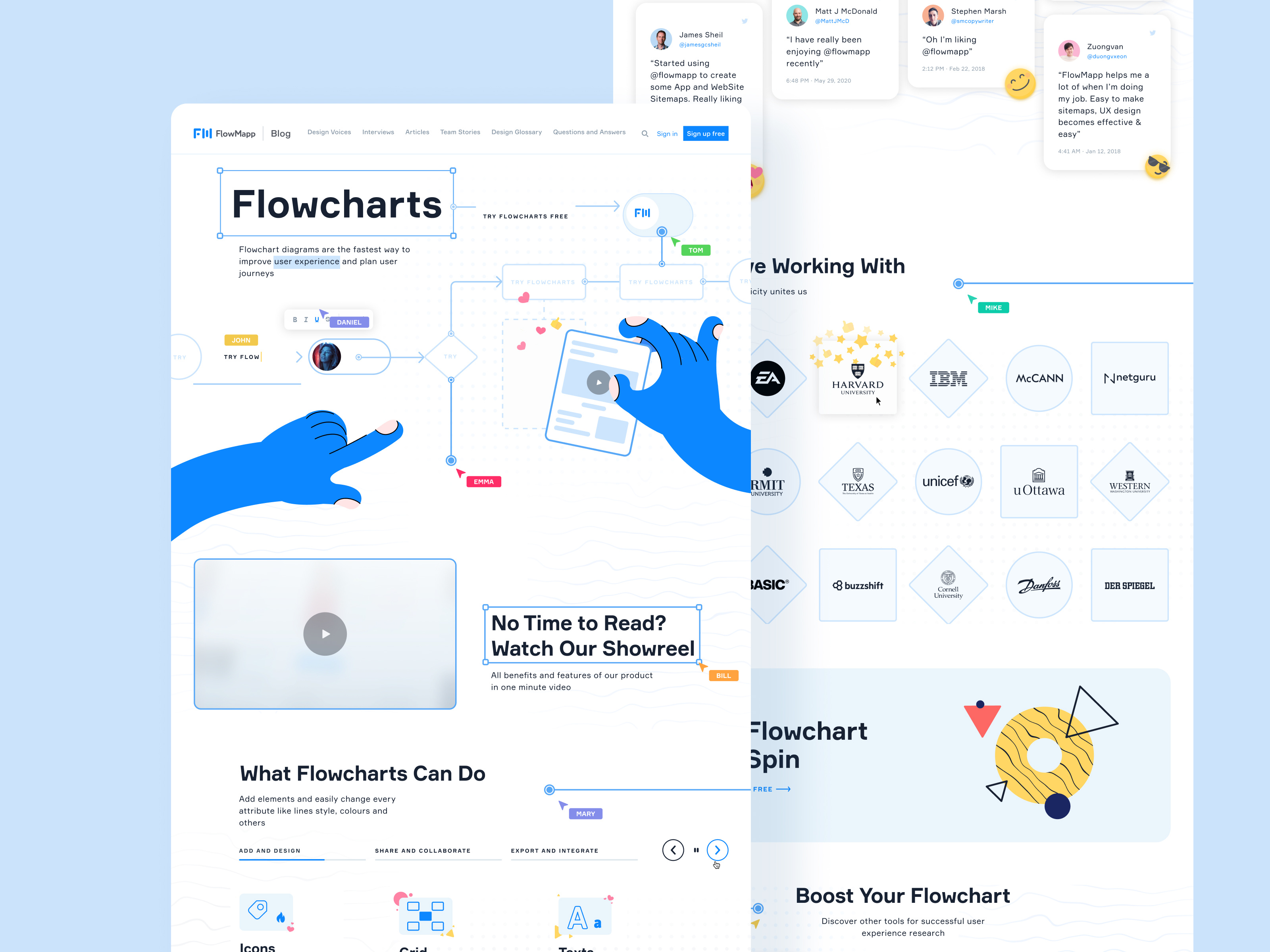 Flowcharts. Landing page for FlowMapp by Mila Lelyuk on Dribbble