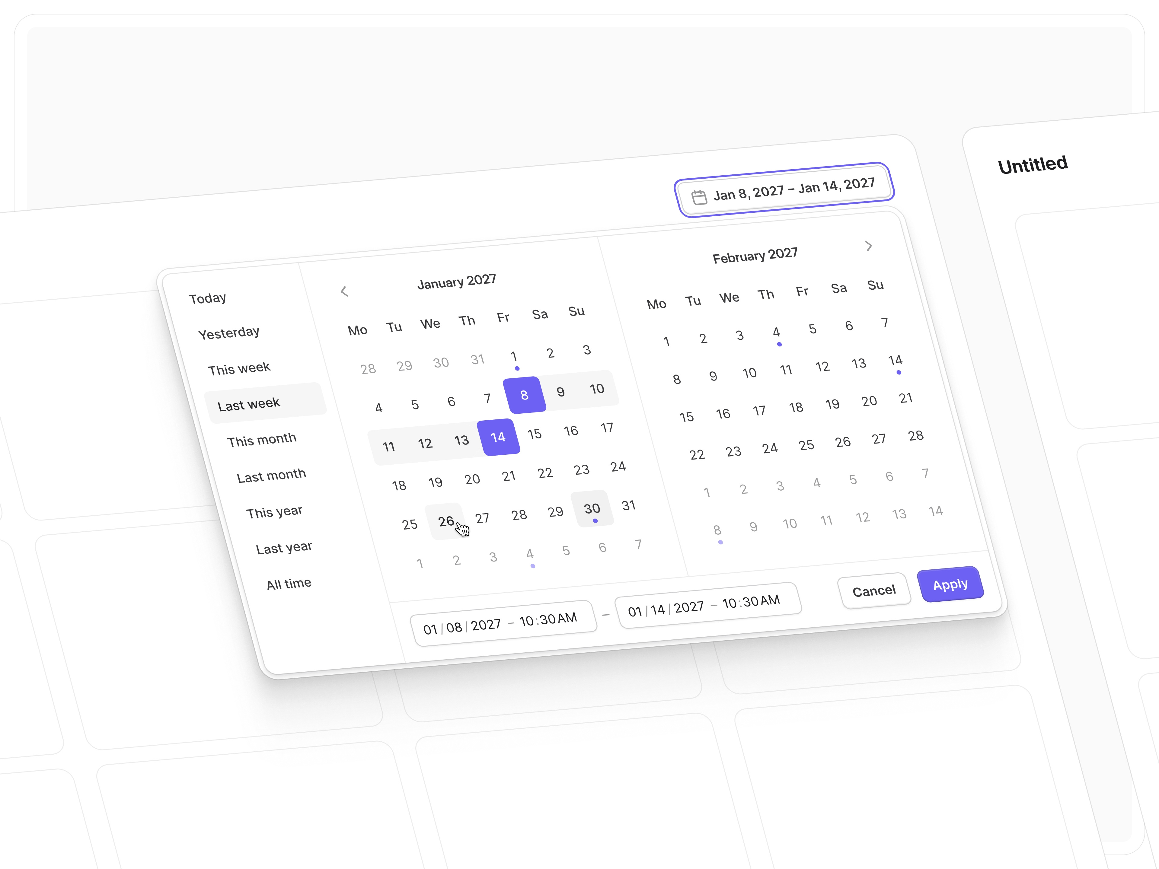 Date range — Untitled UI by Jordan Hughes® on Dribbble
