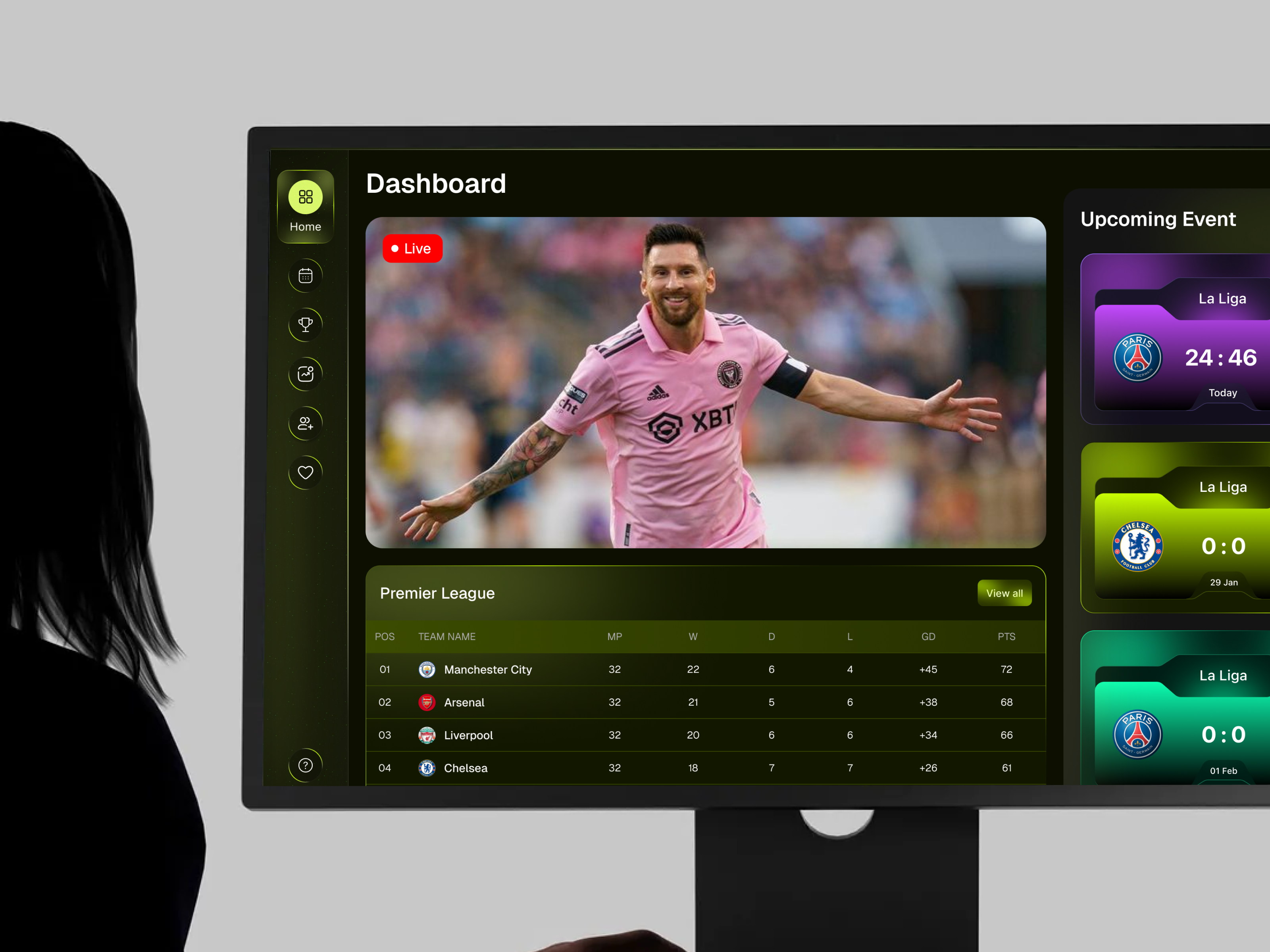 Football Live Match Dashboard UI by Blend wrk UI/UX for Blend wrk on ...