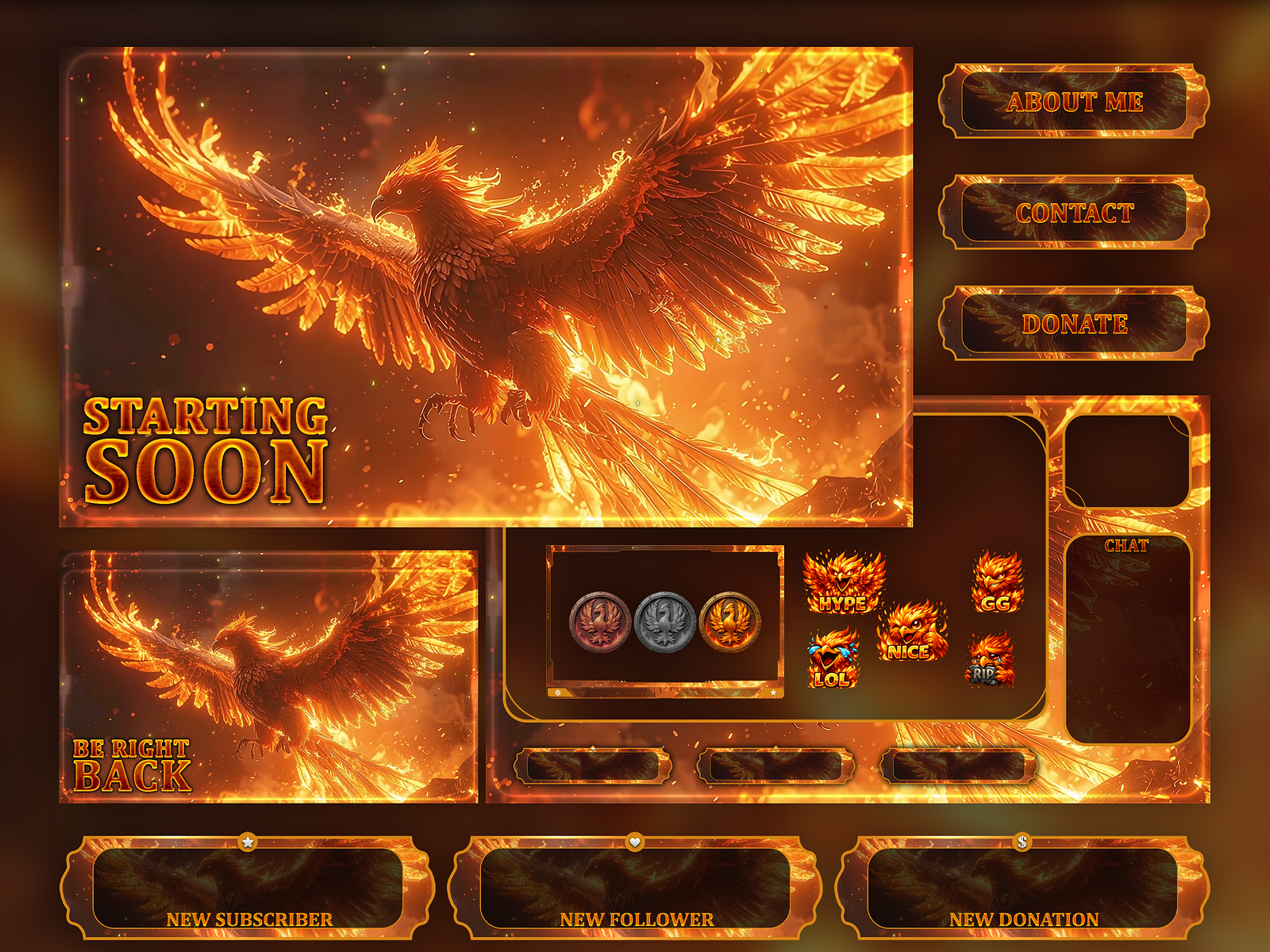 Inferno Phoenix Twitch Overlay Stream Overlays by VectorKingStudio on ...
