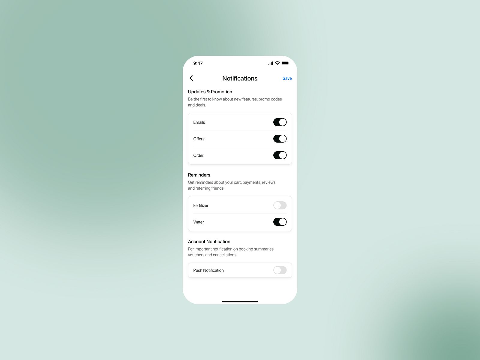 Notifications Settings UI by UI Ants on Dribbble