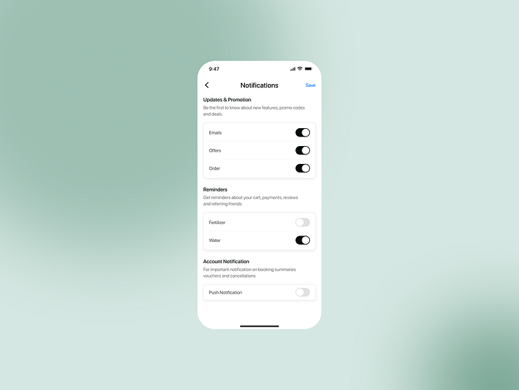 Notifications Settings UI by UI Ants on Dribbble
