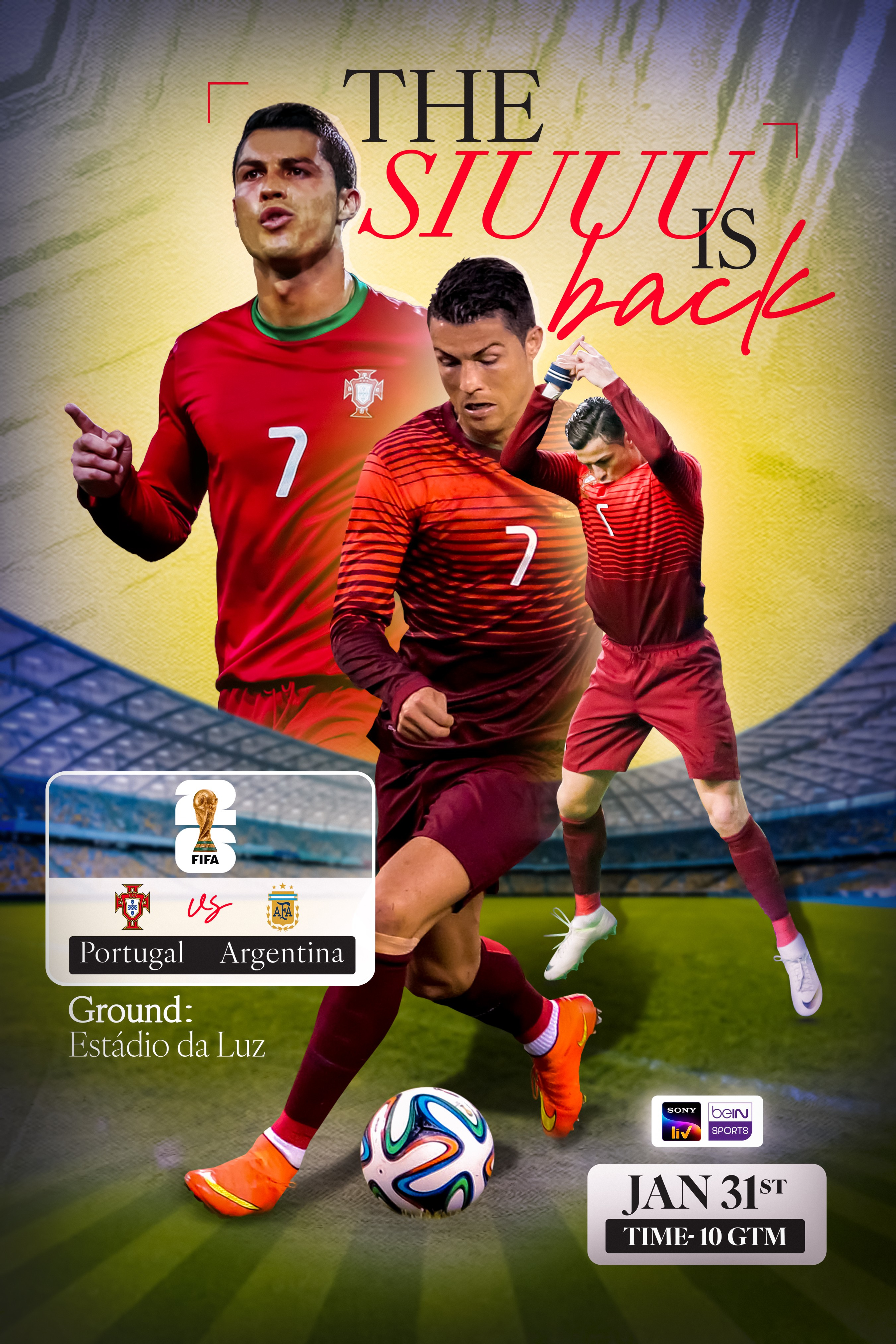 Messi - Ronaldo | Sports Poster by Meheraj Opu on Dribbble