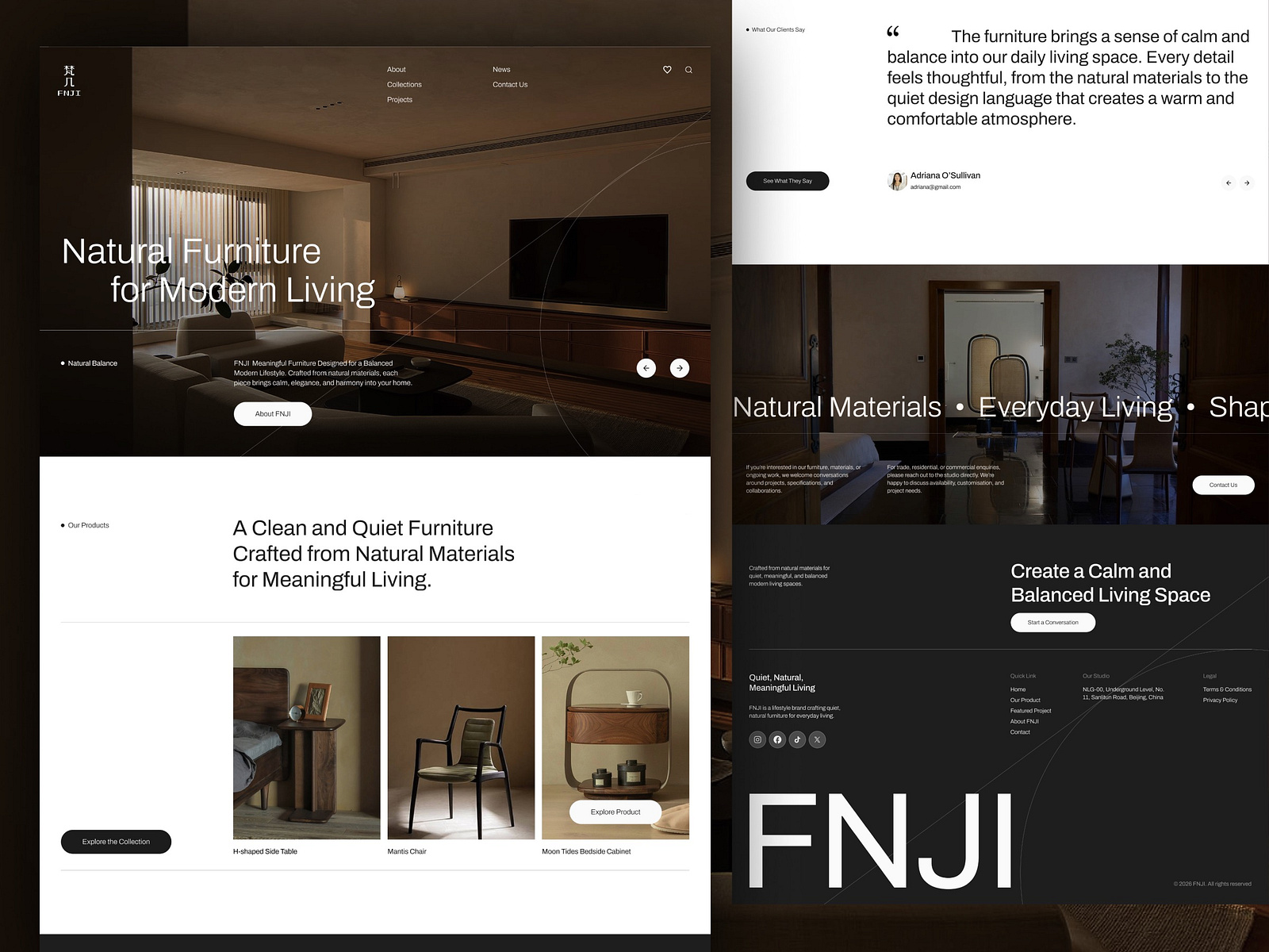 FNJI - Minimalist Clean Custom Furniture Interior Design Website by ...