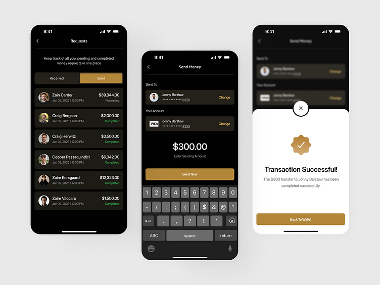 Fintech Mobile App UI Design | Money Transfer & Payment Requests by ...