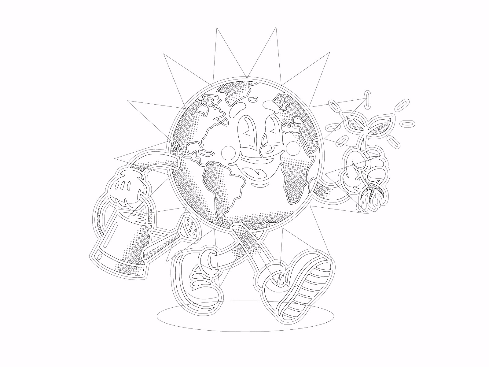 Retro Earth Day Character Design by Dendy Herlambang on Dribbble
