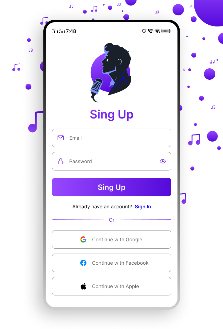 Music App Sign Up Screen UI | Clean & Modern Design by Elite_designs ...