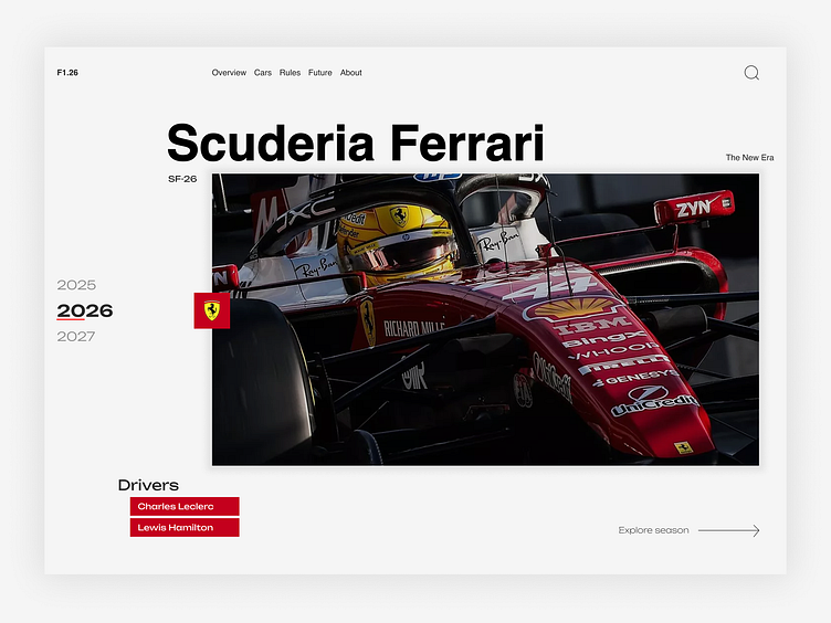 Scuderia Ferrari | Hero UI by Nicolas Mansilla Torres on Dribbble