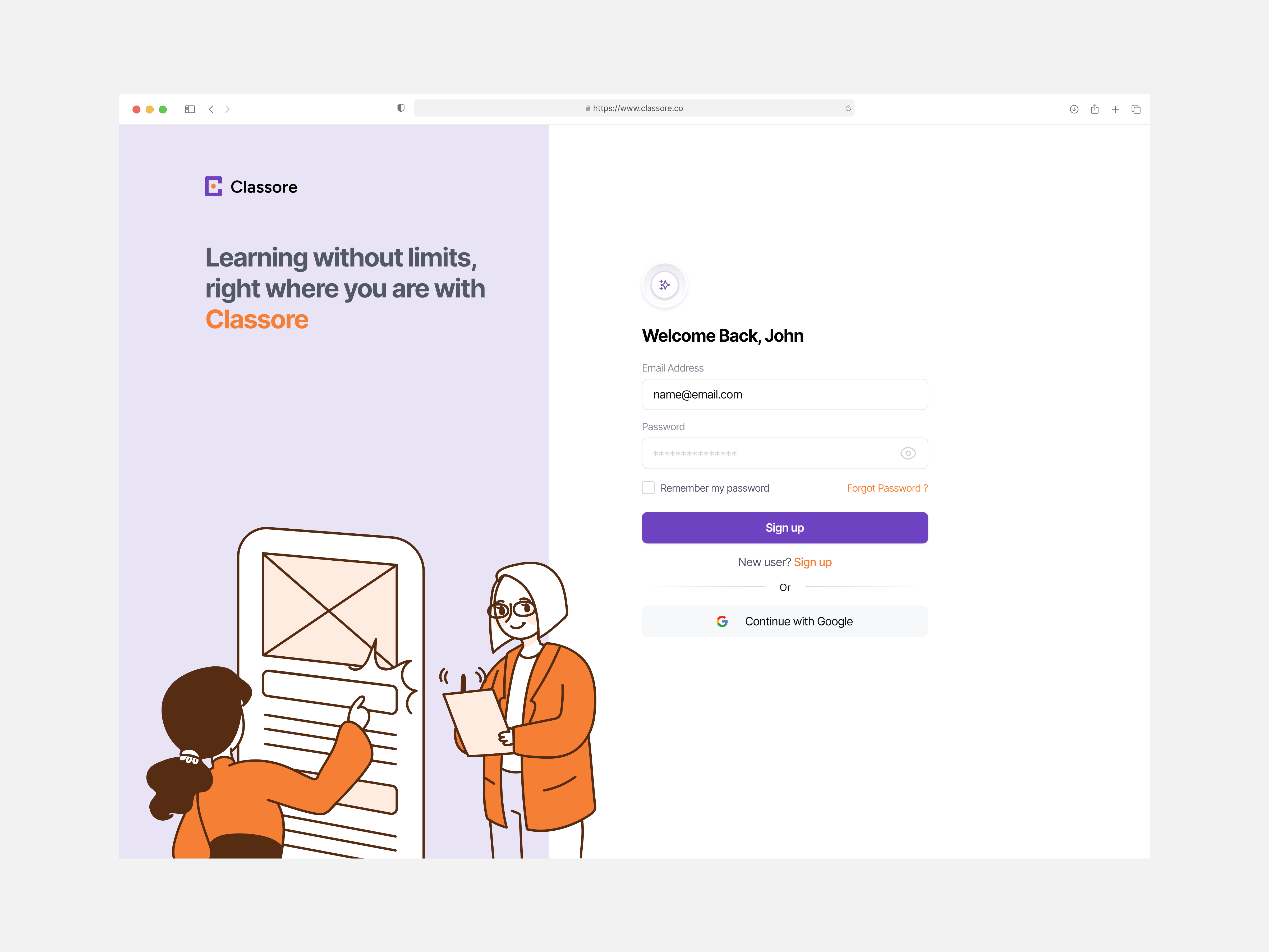 Sign Up Screen - Classore by John Arowoka on Dribbble