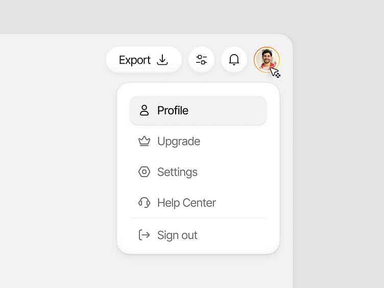 Profile Dropdown Menu by Oyasim Ahmed for Zain's Studio on Dribbble