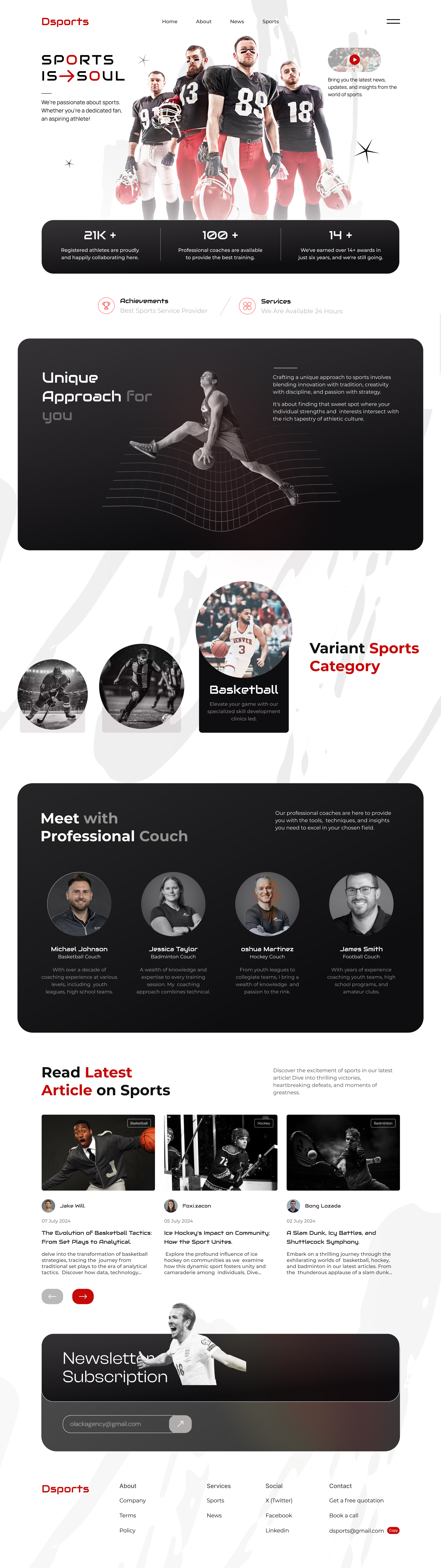 Sports Coaching Website UI Design by Olack Branding & Web Design on ...