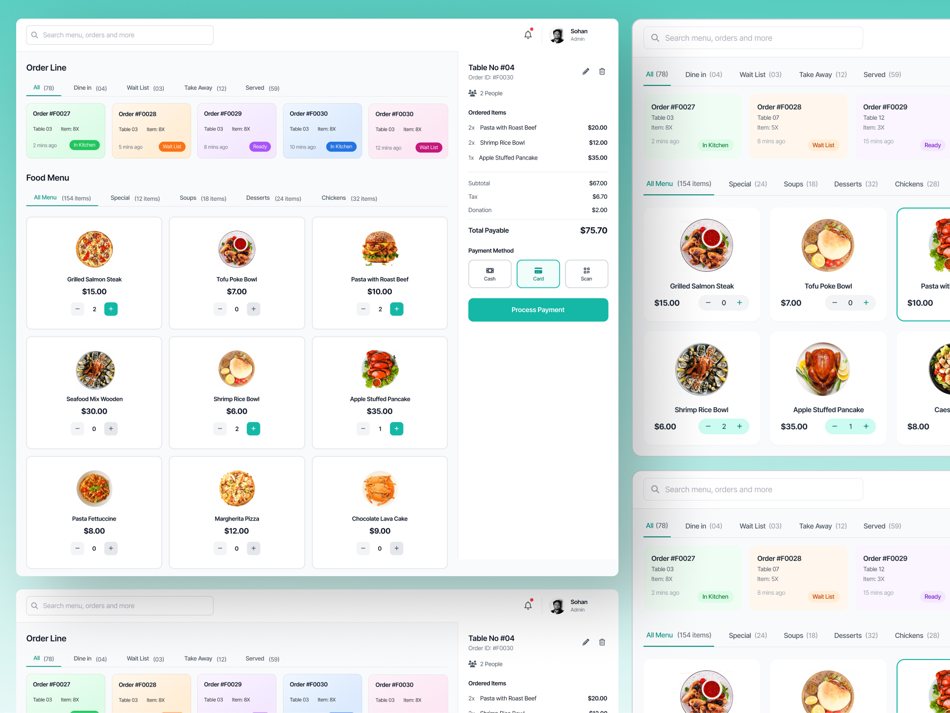 Restaurant POS System - Dashboard UI Design by Sohan Talukder for Olack ...