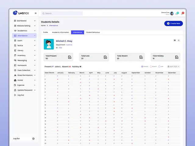 Attendance Dashboard designs, themes, templates and downloadable ...