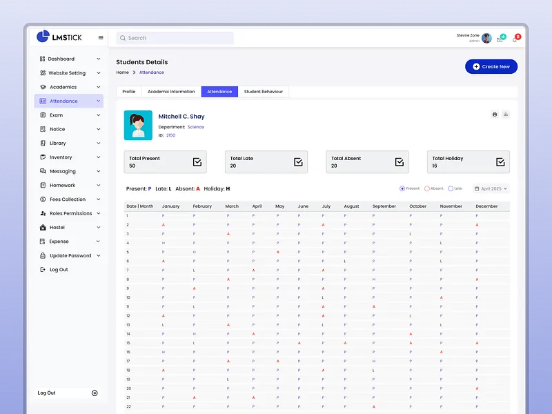Attendance Dashboard designs, themes, templates and downloadable ...