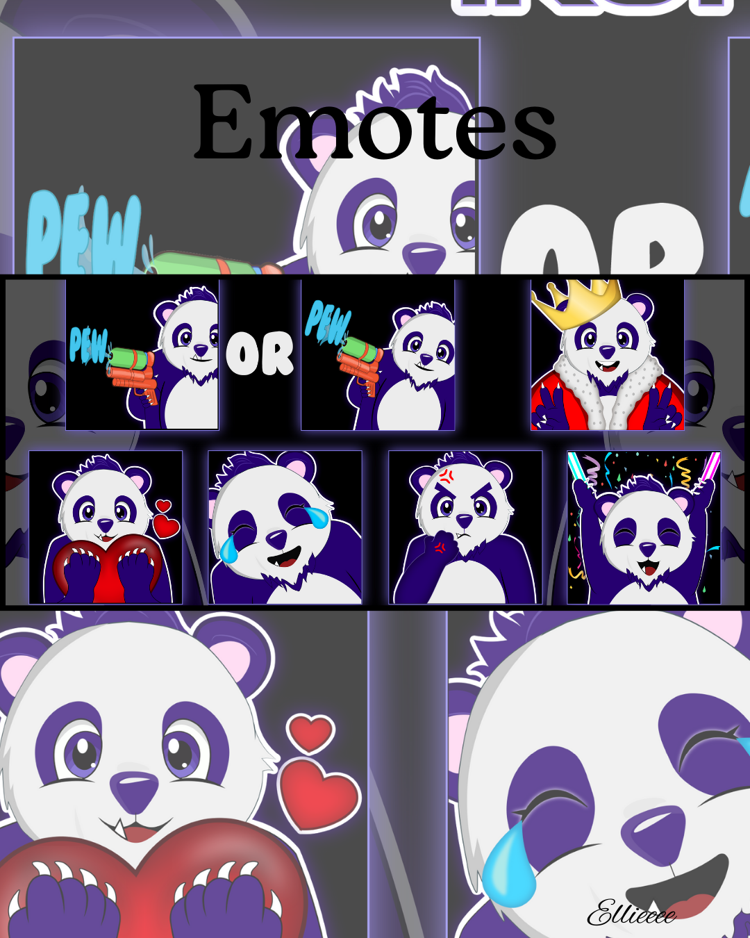 Panda static emotes by Sofia ellis on Dribbble
