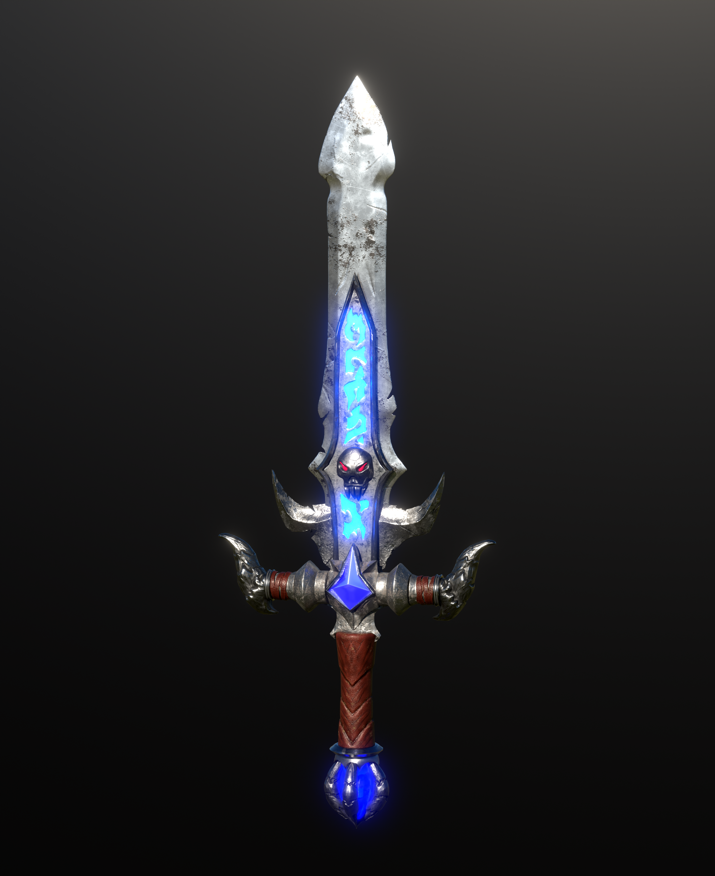 Ebon Blade RPG Sword weapon 3D blender model by TheRustyArt on Dribbble