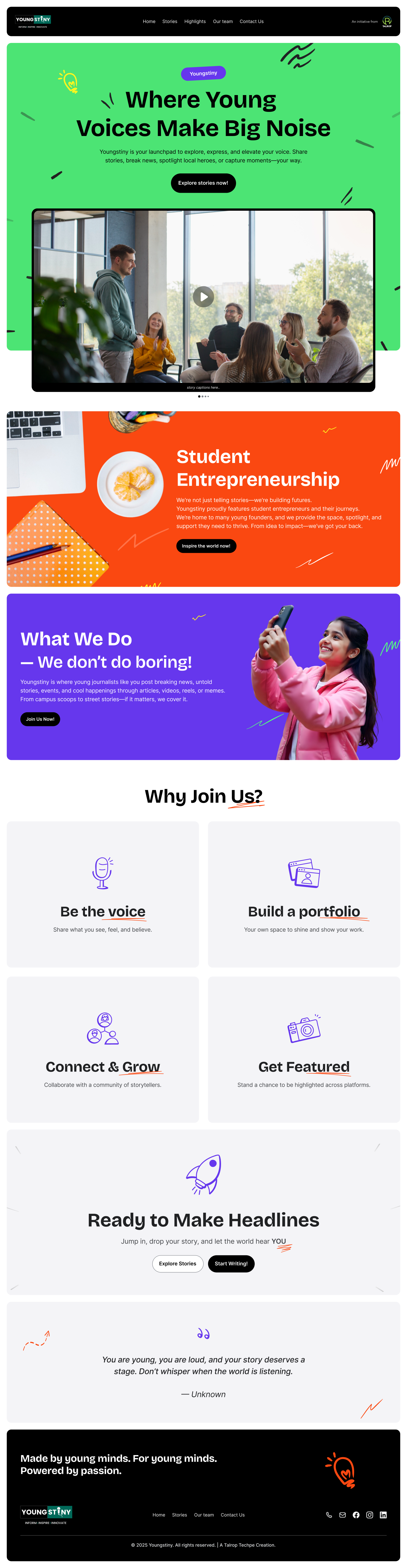 Youngstiny Website Design for Students & Creator by Mohamed Dhilshad on ...