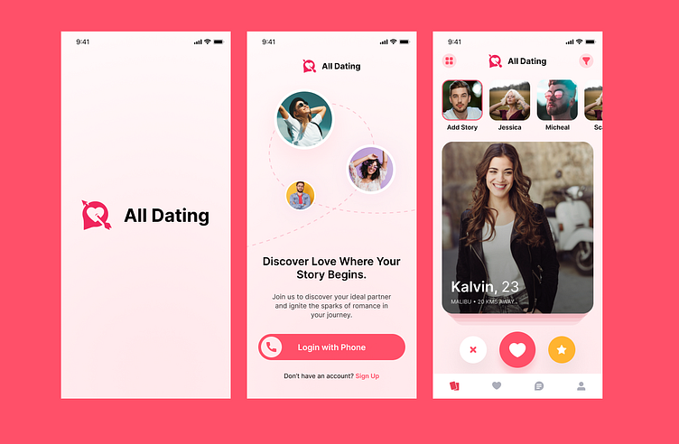 Best Dating App UI Design – Modern Matchmaking Experience by Comfygen ...