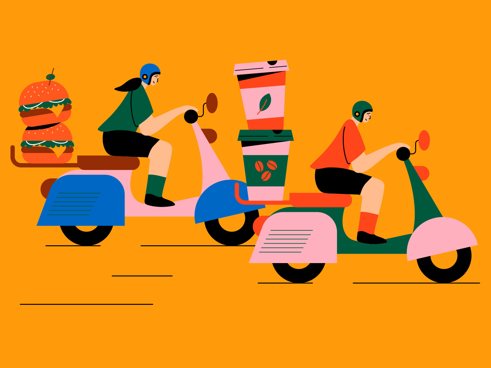 Unsplash | Food Delivery Illustration by Yeti Iglesias on Dribbble