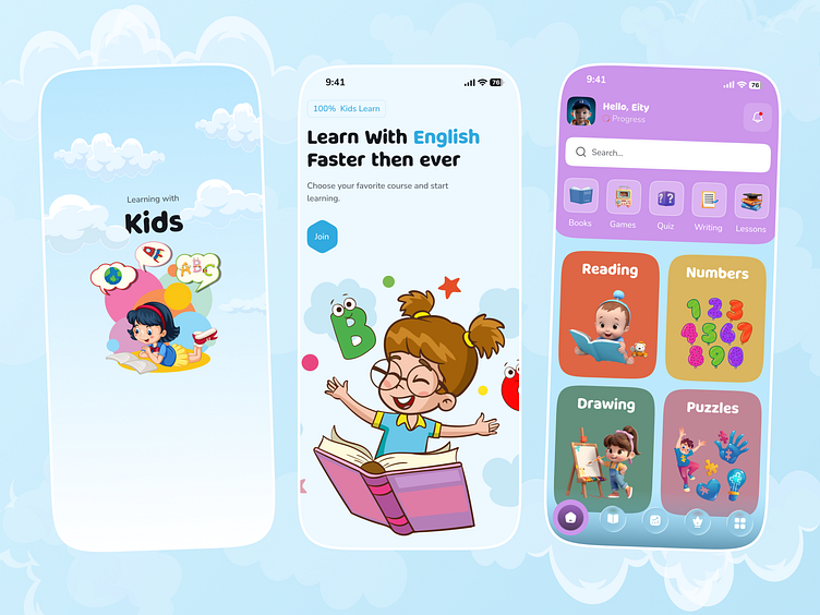 AI Kids Mobile App UI by Sourav Biswas on Dribbble