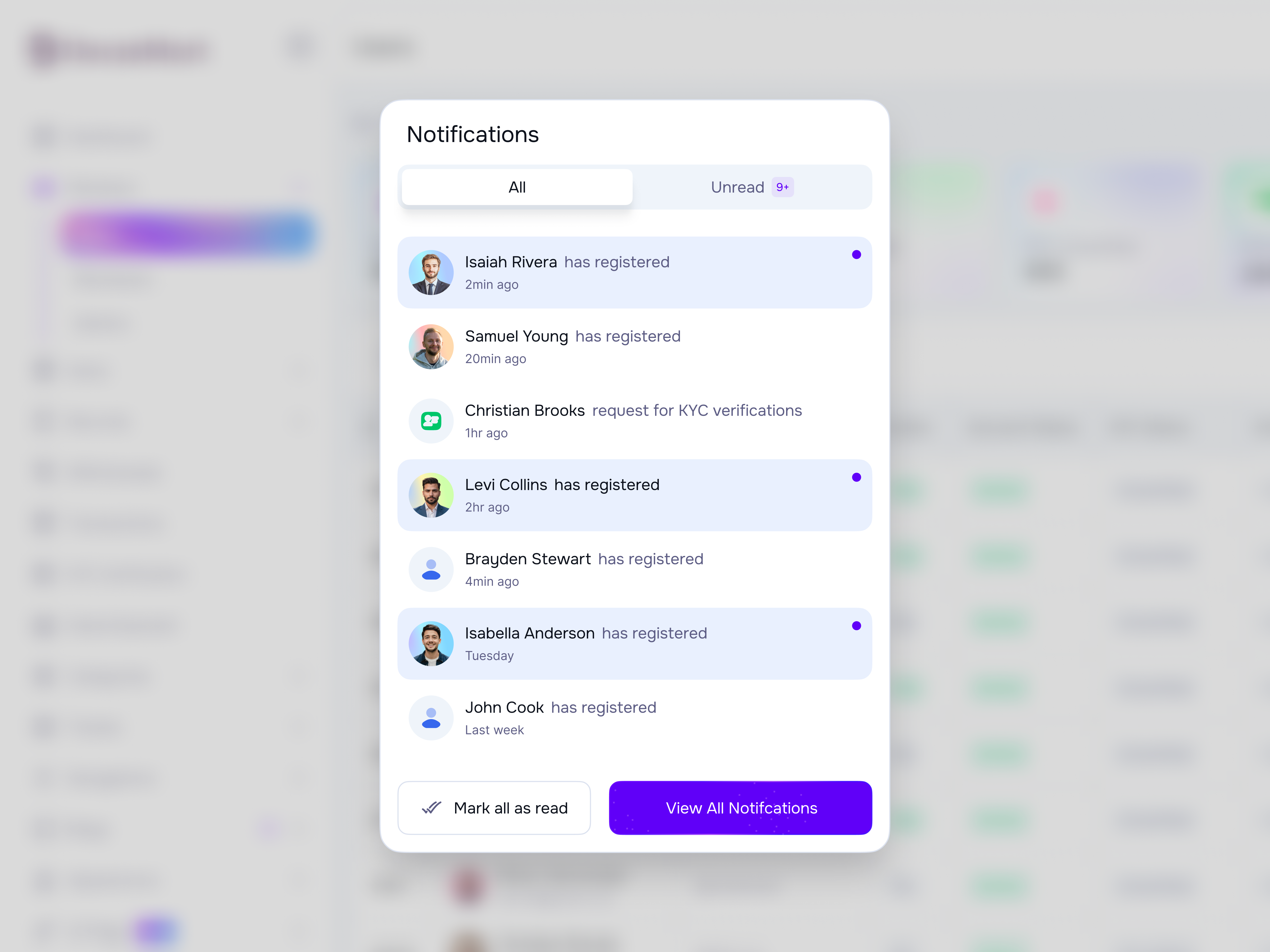Devze Mart - Notification Panel for SaaS Admin UI/UX Design by Rakibul ...