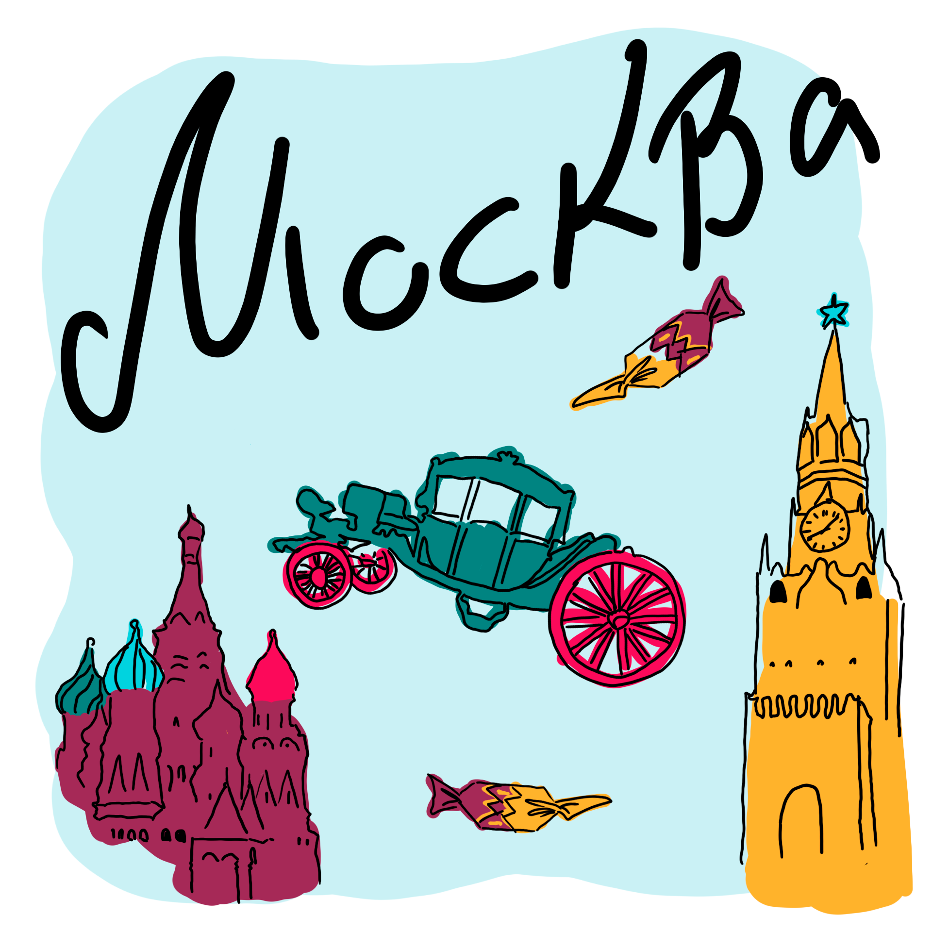 Postcards for animation by Kamilya Gainullina on Dribbble