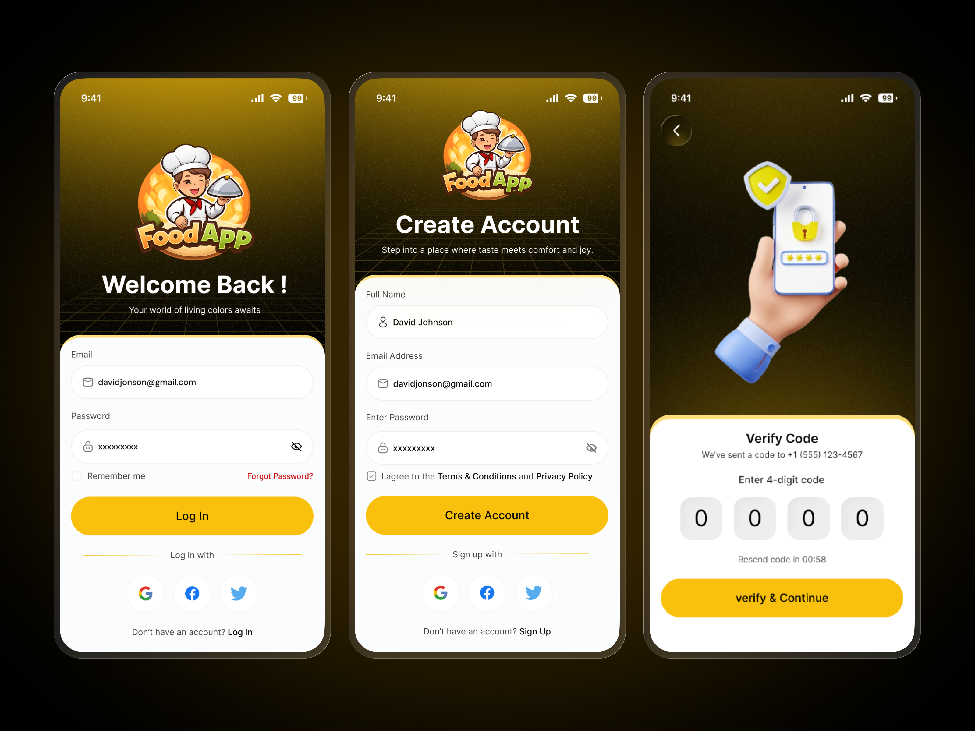 Food Delivery App – Login & Signup UI by Partho Adhikary on Dribbble