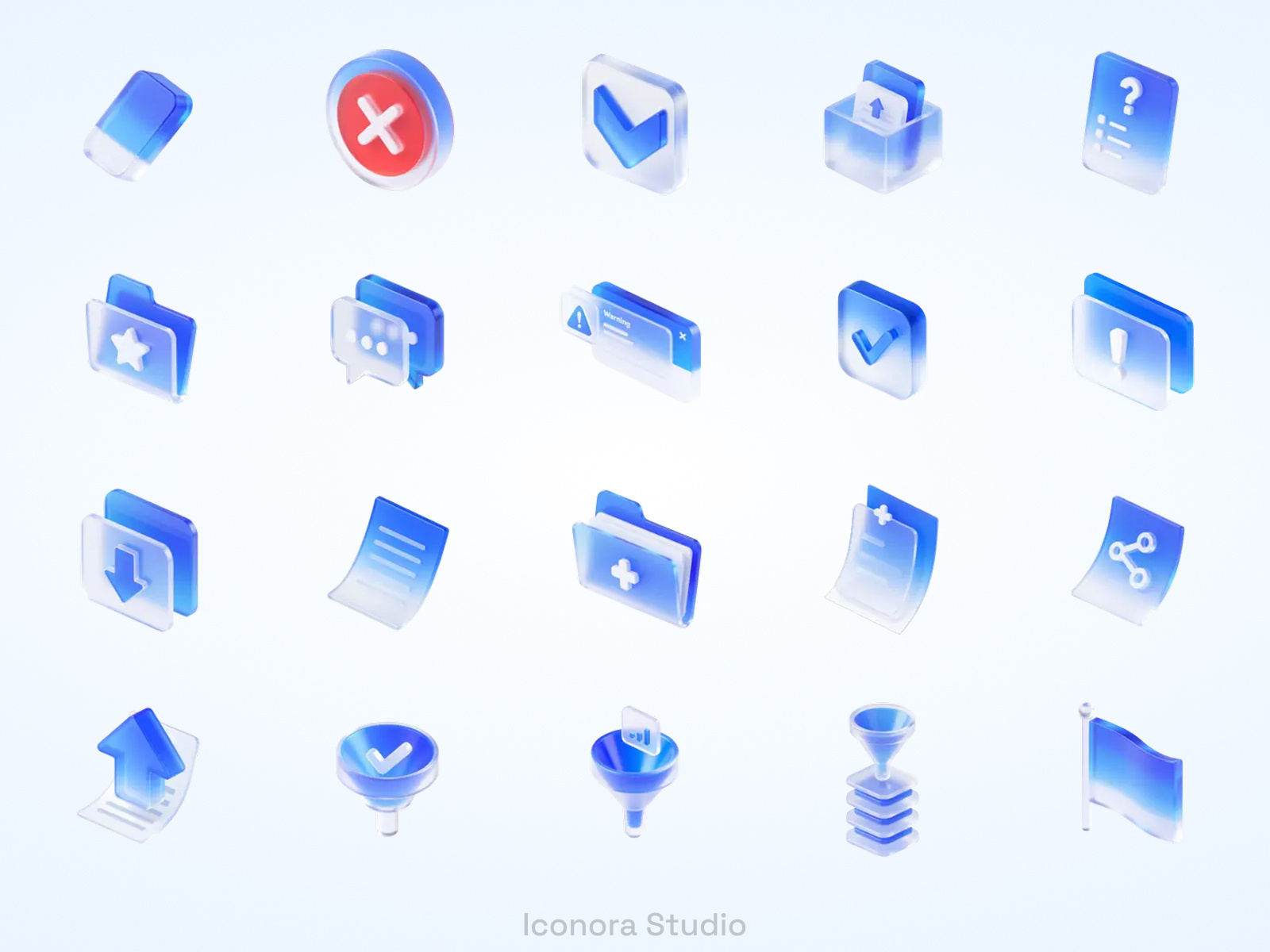 Isometric Glassmorphic UI Elements by IconoraStudio.com on Dribbble