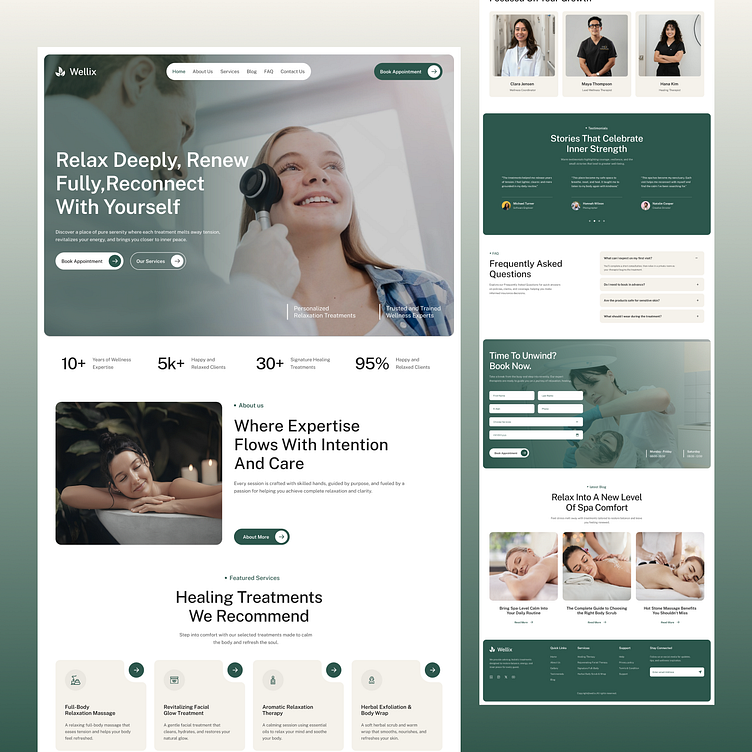 Wellix –Wellness & Spa Booking Website Landing Page UI UX Design by ...