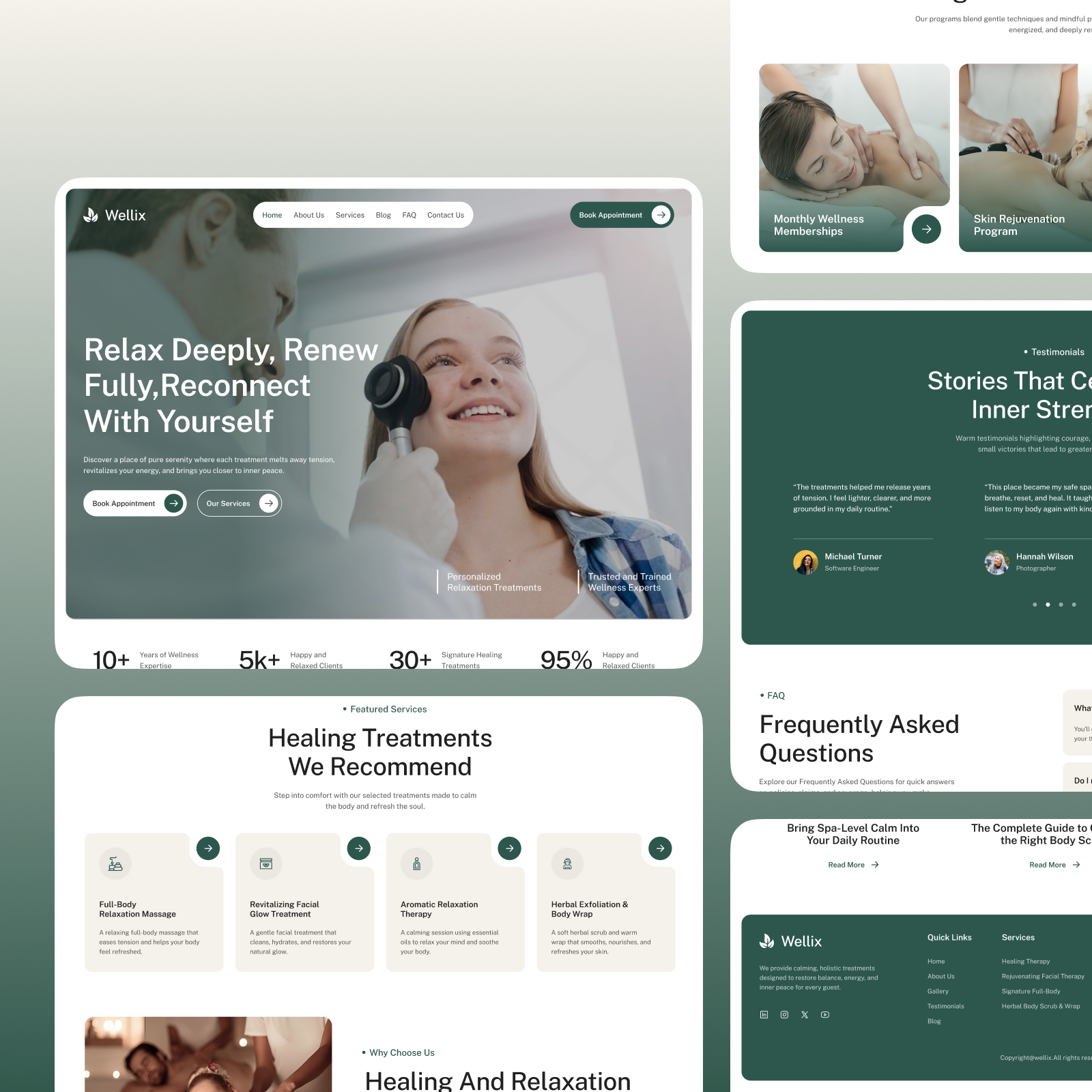 Wellix –Wellness & Spa Booking Website Landing Page UI UX Design by ...