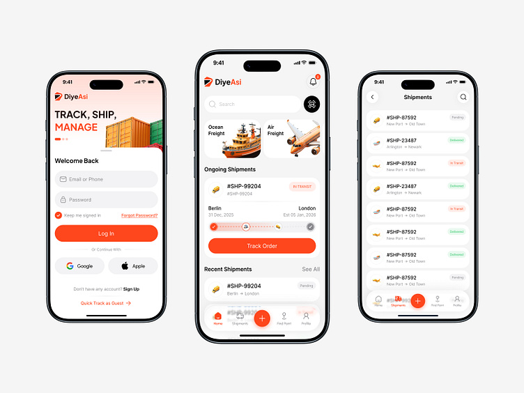 Parcel Delivery Mobile App UI UX Design by Radiyal → ️ Hire Now for ...