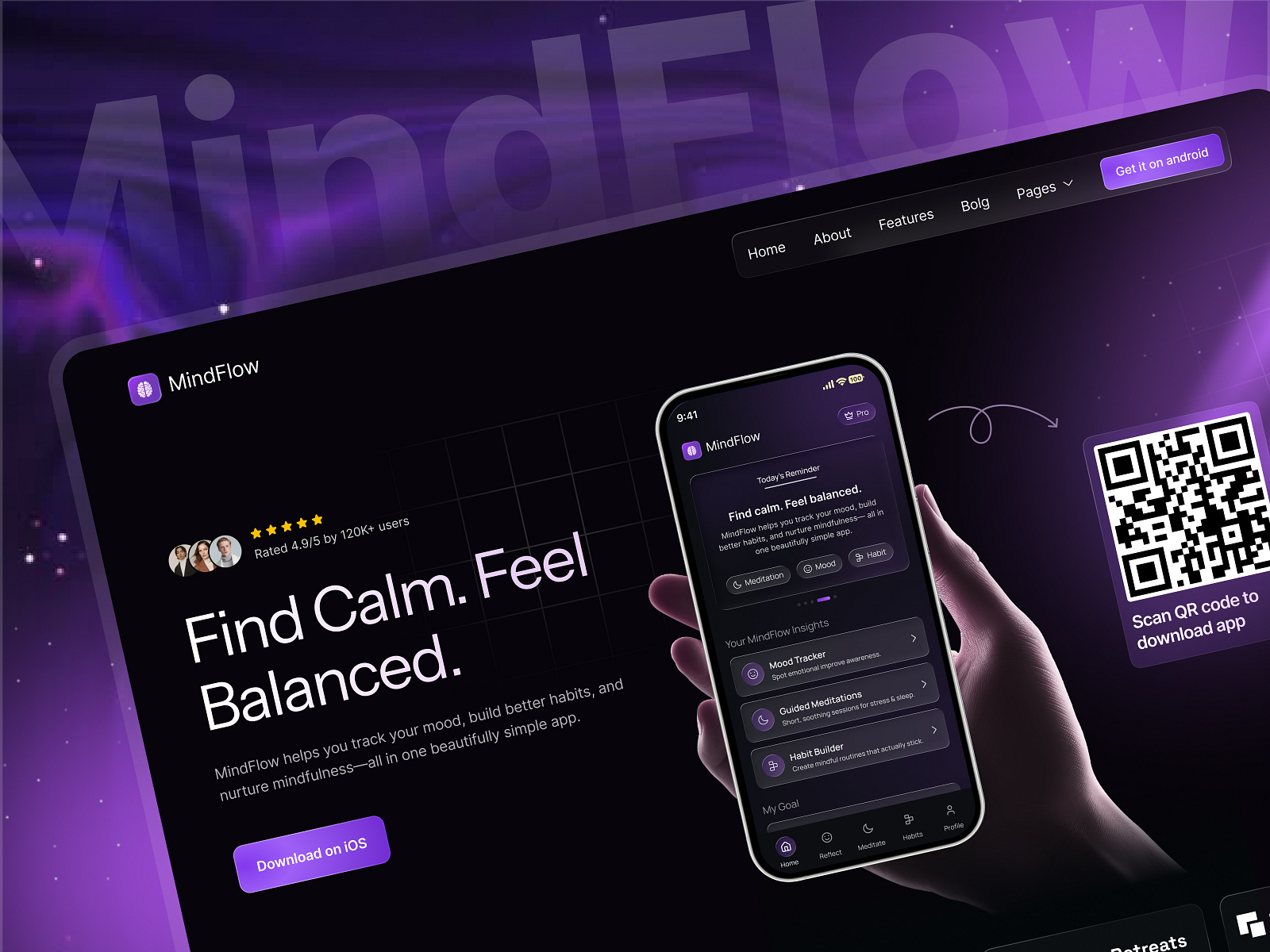 Mindfulness App Landing Page Design by Emon Datta on Dribbble