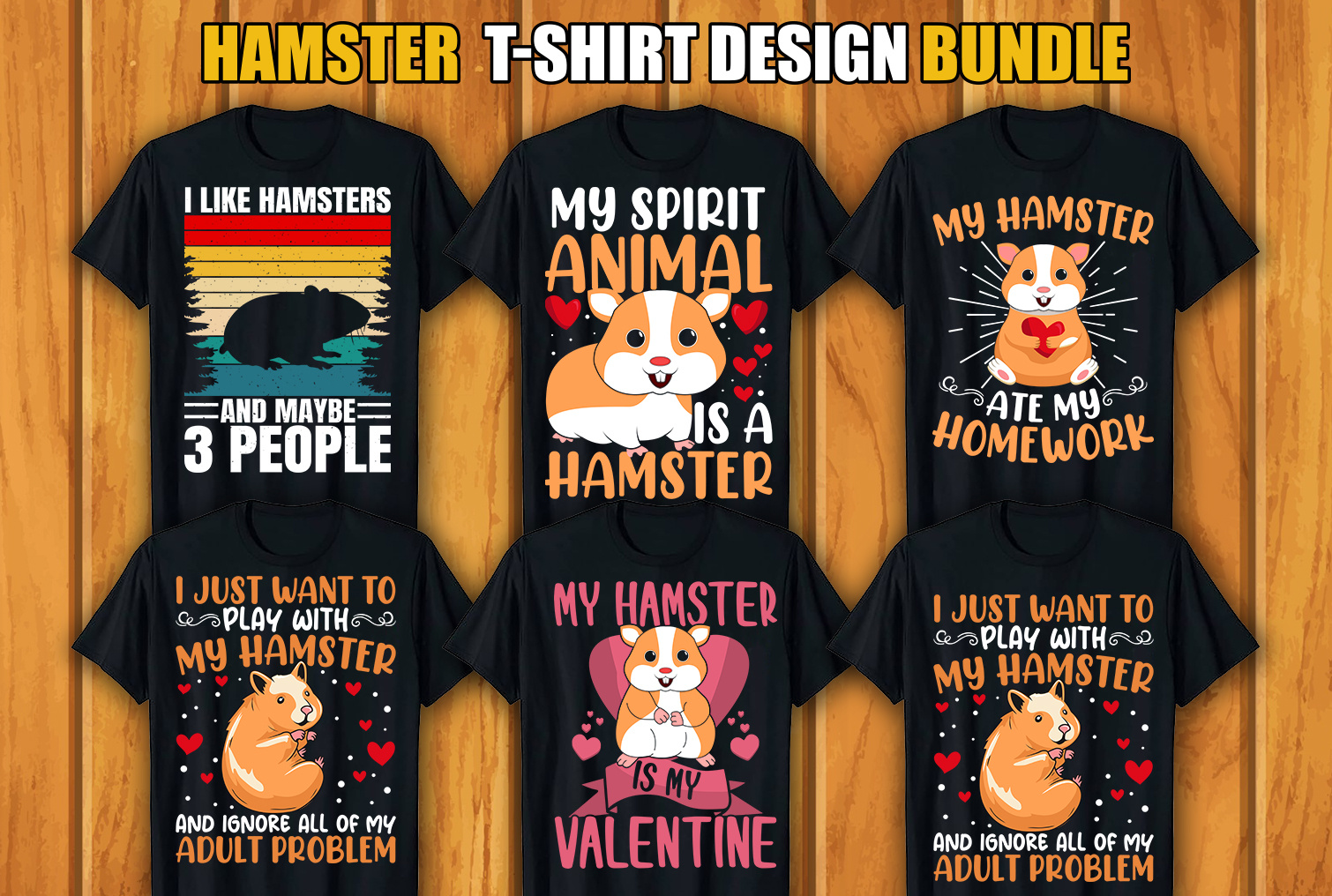 Hamster T-shirt Design Bundle by Md Shawon on Dribbble