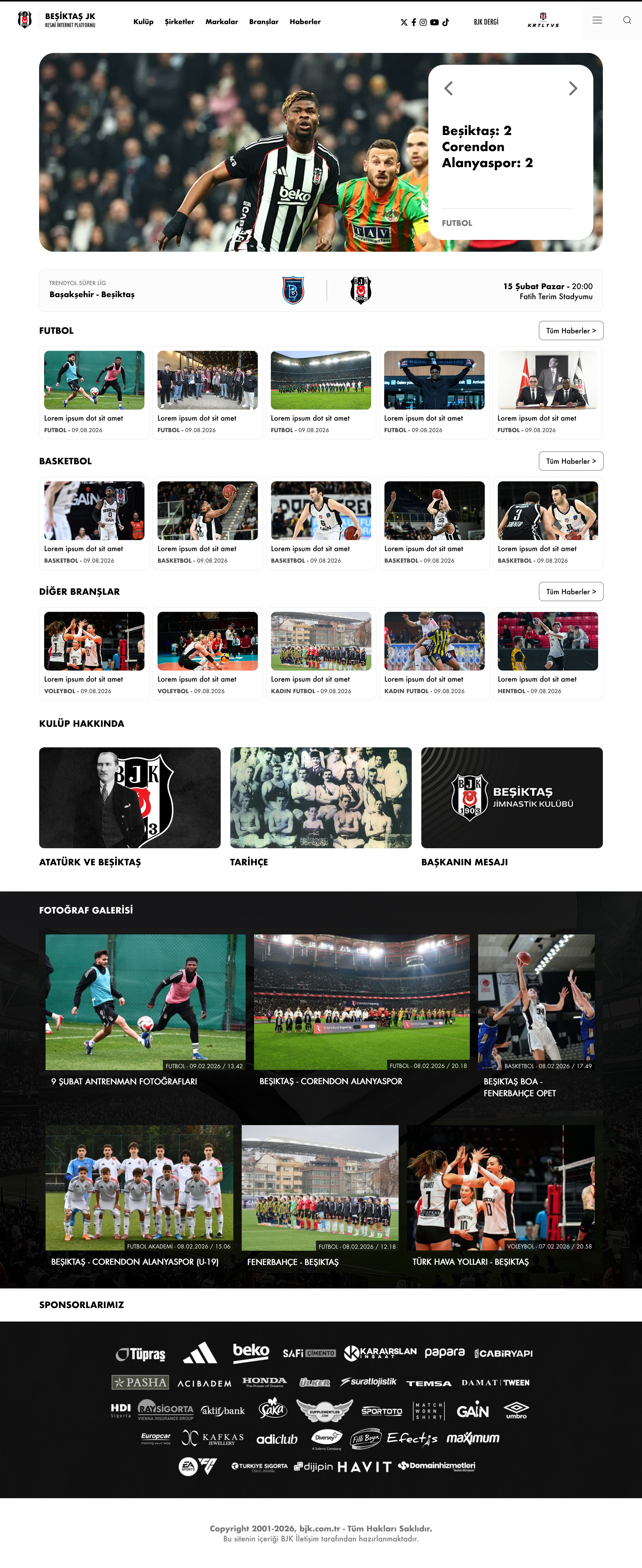 Beşiktaş JK Official Web Site Redesign by Kerem Beyazıt on Dribbble