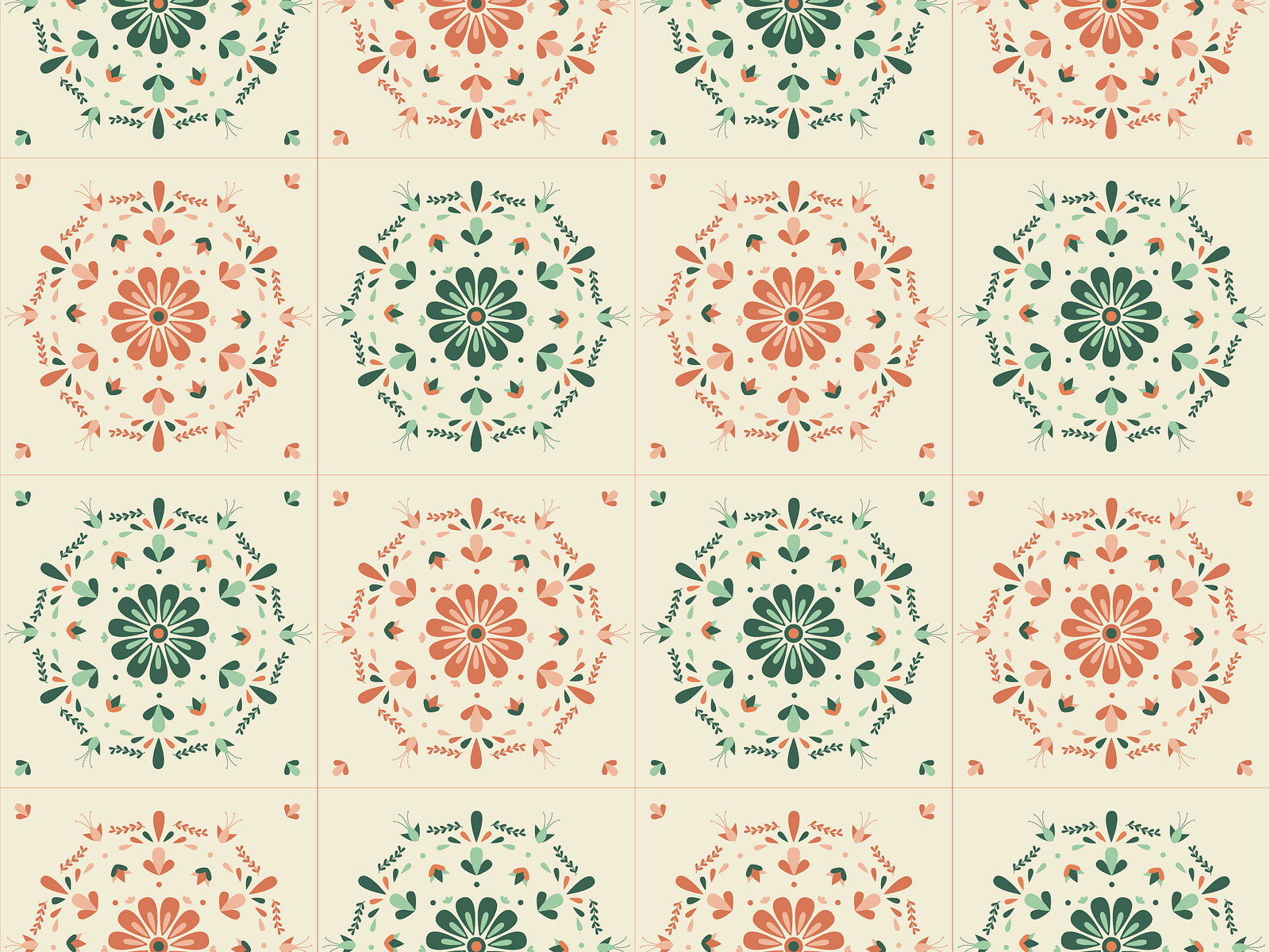 Floral Tiled Pattern by Janae Freger on Dribbble