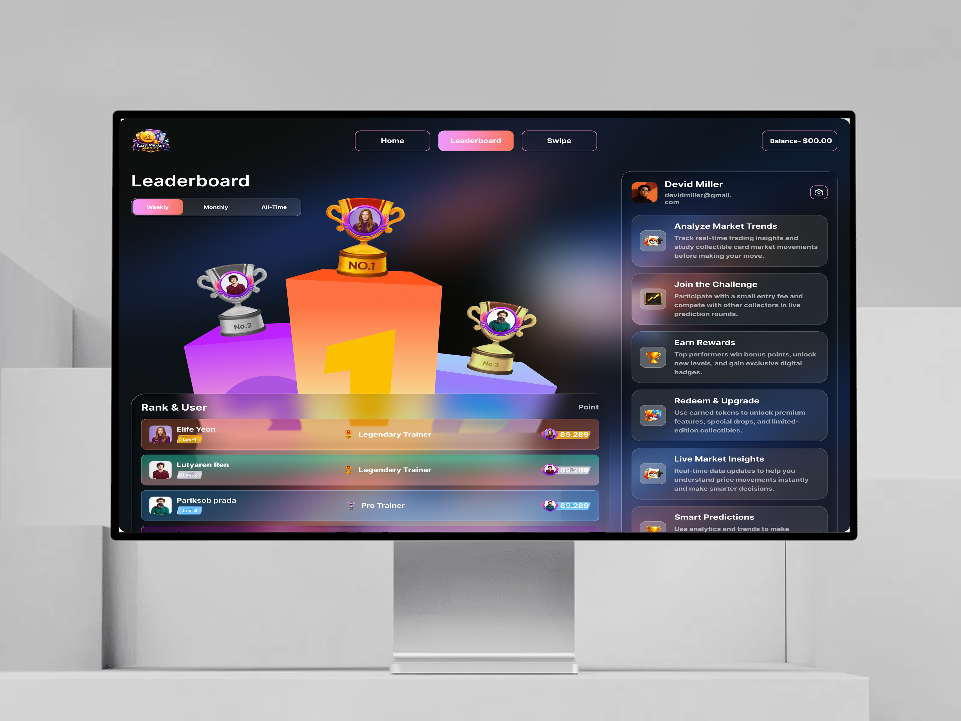 Card Game Leaderboard – Immersive UI Design by Gopal Chatterjee 🔥 for ...