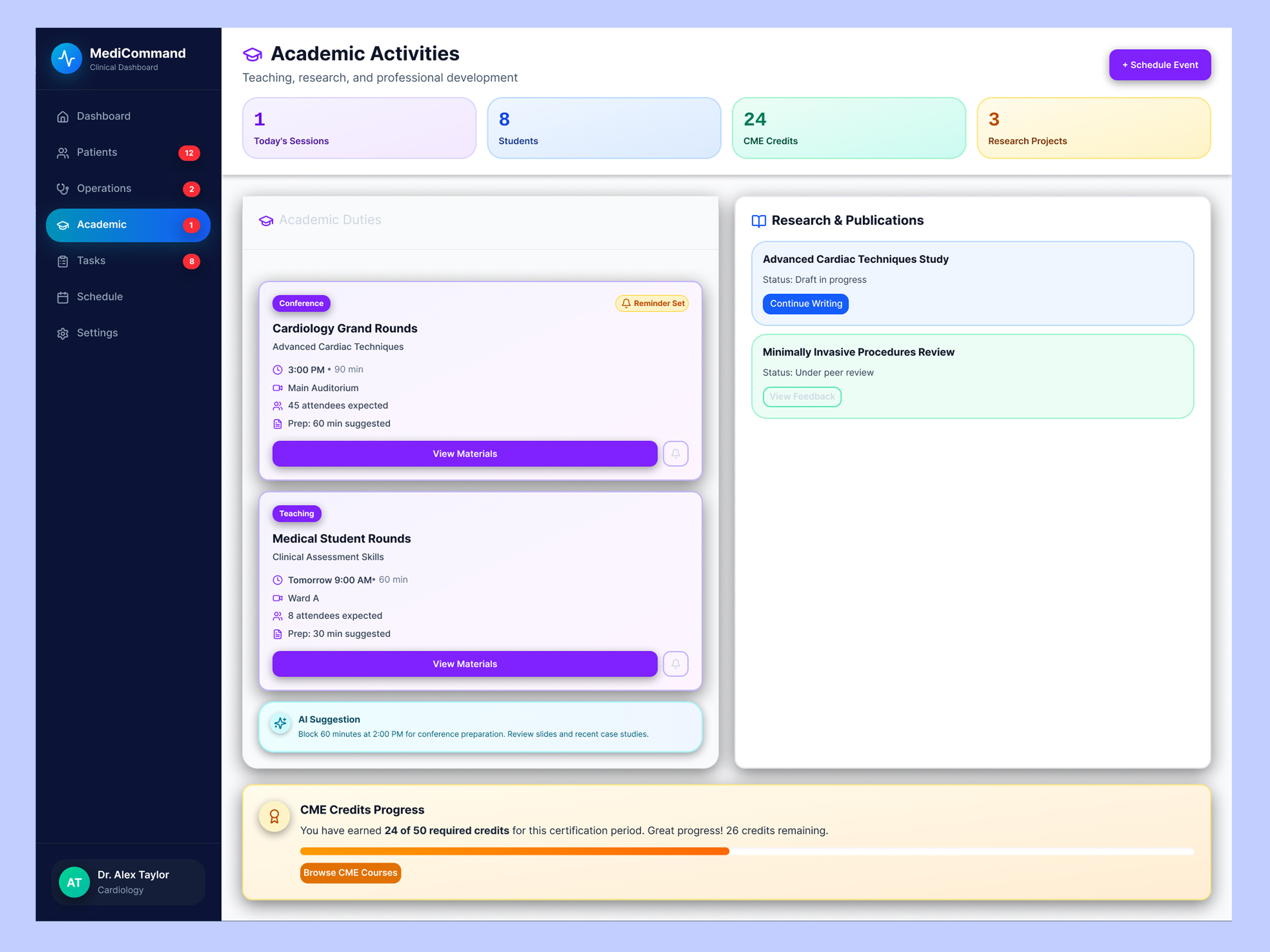 Medi Command Clinical Dashboard UI for Doctors by Qllix on Dribbble