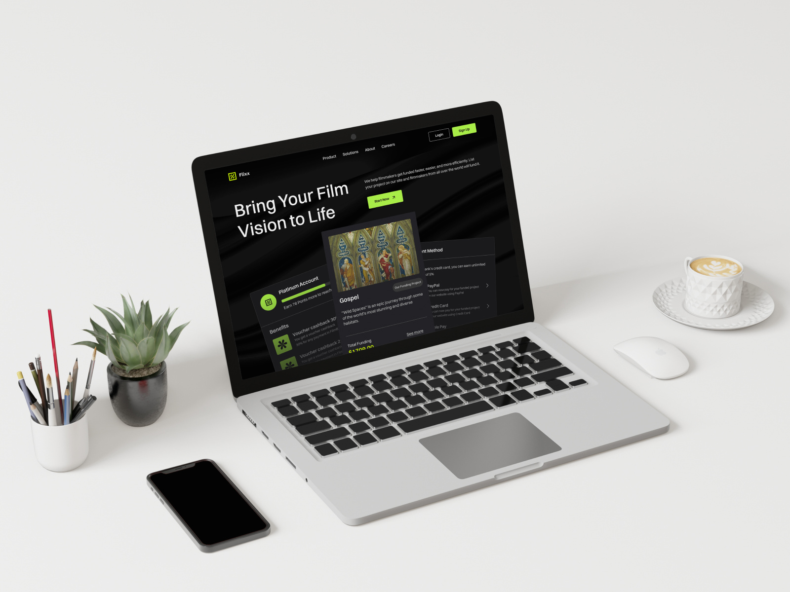 Flixx - Film Funding Hero Section by Razaan Shah for Elux Space on Dribbble