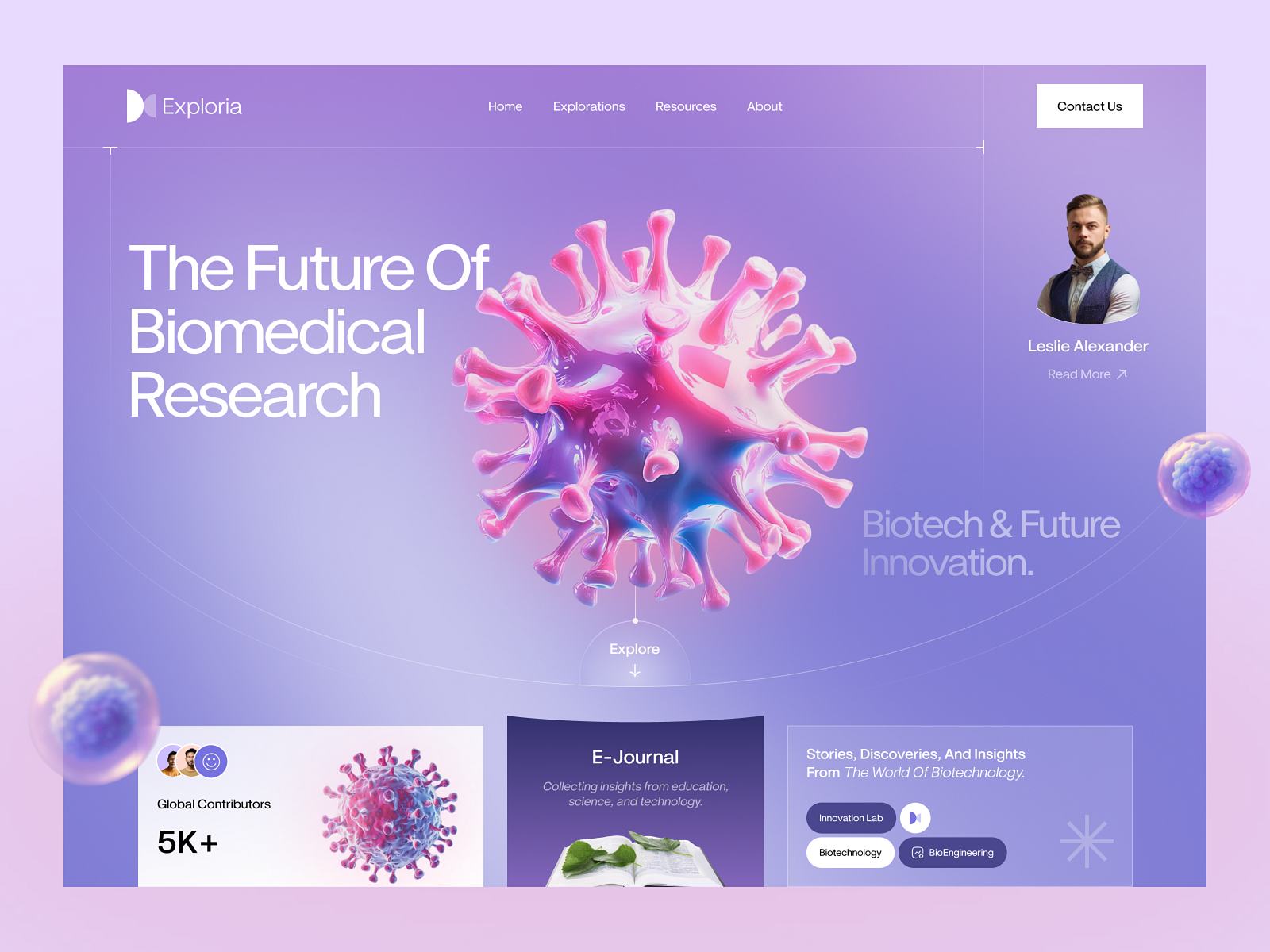 Biomedical Research Landing Page UI Design by BlackDevs on Dribbble
