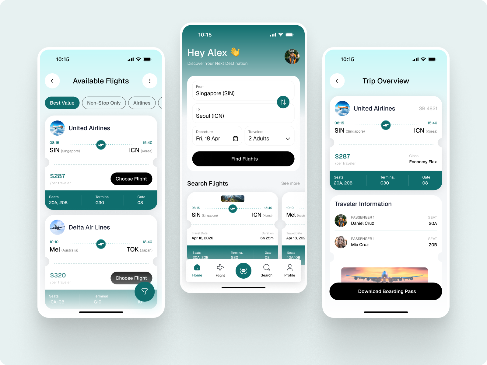 Flight Booking & Trip Overview Mobile App by Mehbubur Rahman for ...