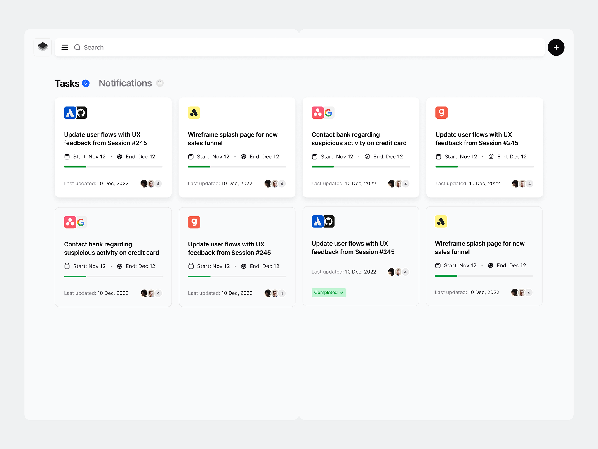 Stratis Ui Task Grid By Monty Hayton On Dribbble 
