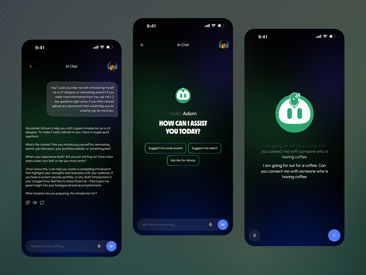 AI Chat App Design by Adom on Dribbble
